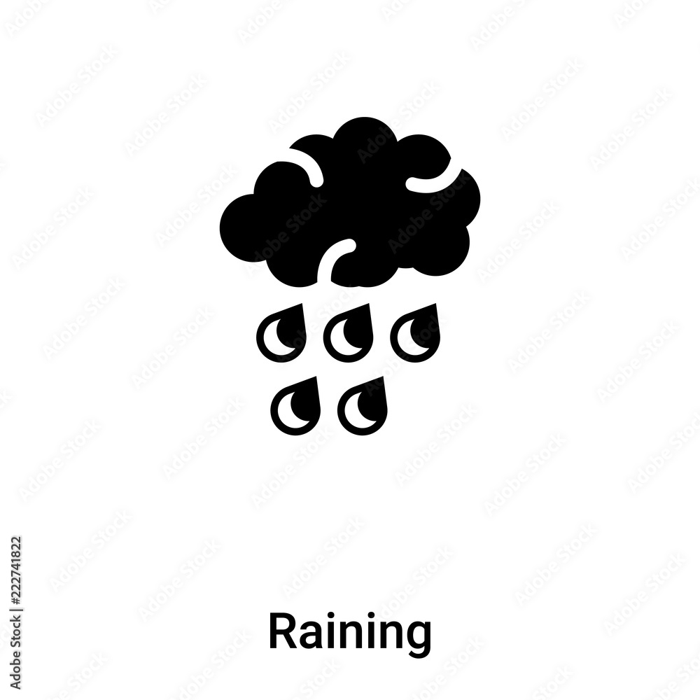 Raining icon vector isolated on white background, logo concept of ...