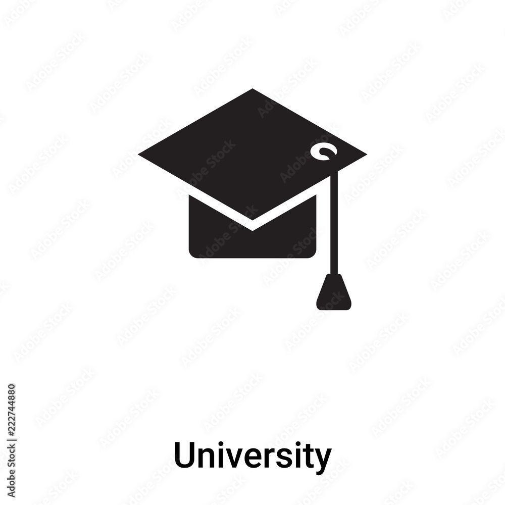 University icon vector isolated on white background, logo concept of ...