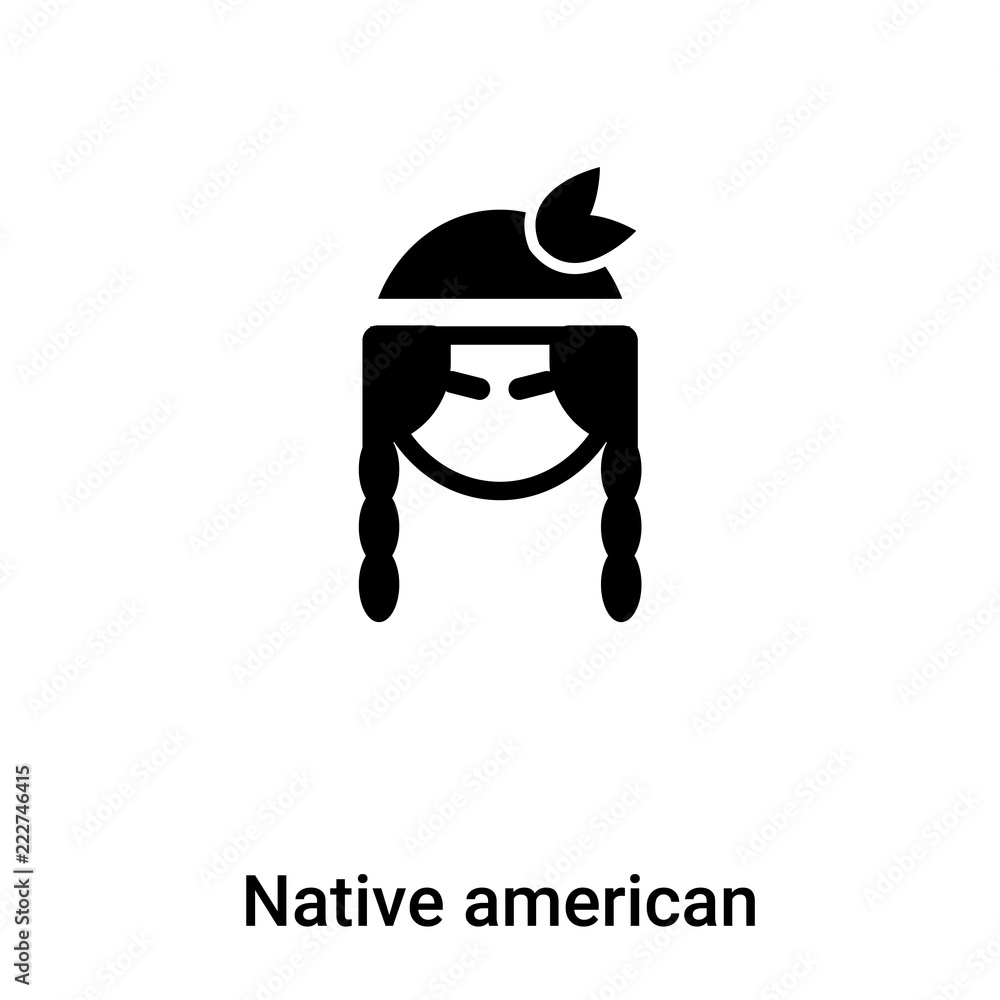 Native american icon vector isolated on white background, logo concept ...