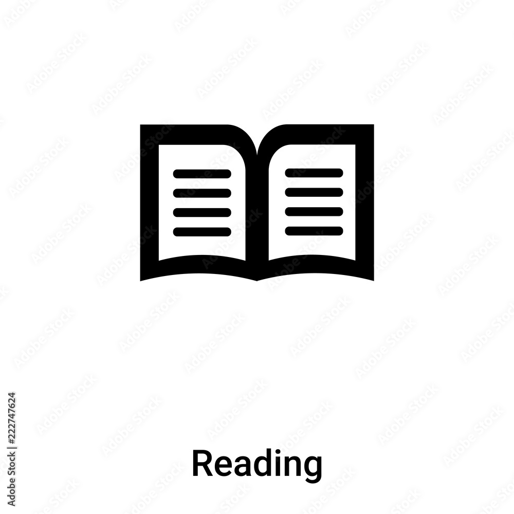 Reading icon vector isolated on white background, logo concept of ...