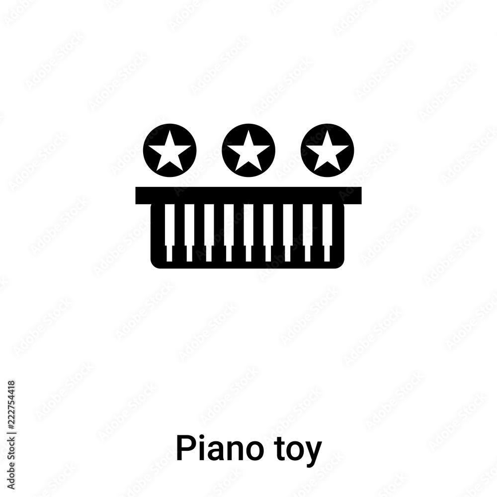 Piano toy icon vector isolated on white background, logo concept of ...