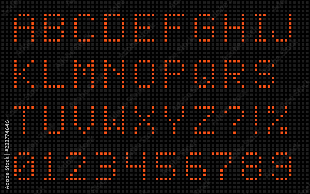 Square LED Dot-Matrix Display Font Stock Vector | Adobe Stock