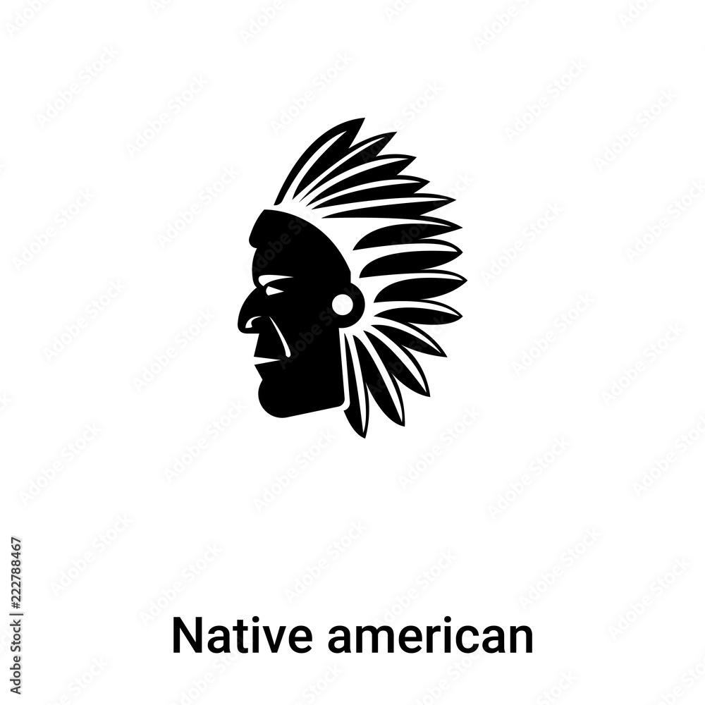 Native american icon vector isolated on white background, logo concept ...