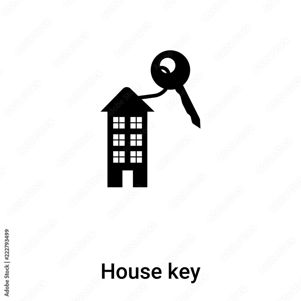House key icon vector isolated on white background, logo concept of ...