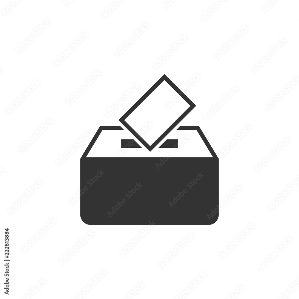 Election voter box icon in flat style. Ballot suggestion vector ...