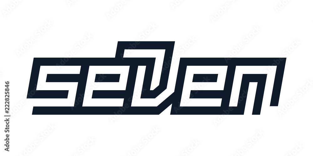 custom modern number seven symbol Stock Vector | Adobe Stock
