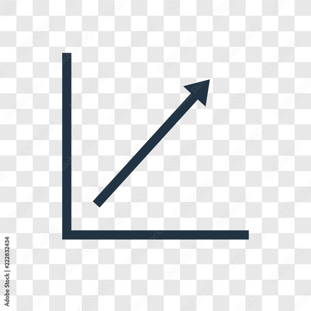 Line chart vector icon isolated on transparent background, Line chart ...