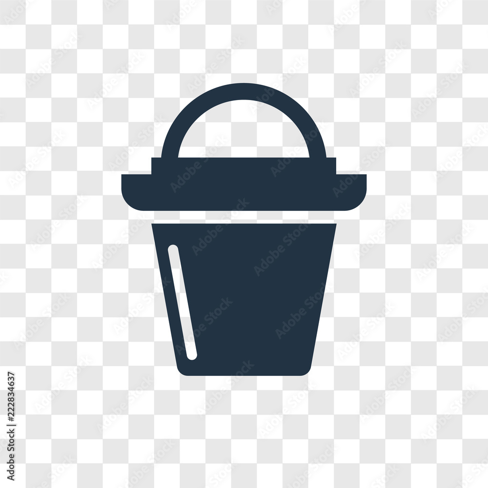 Empty bucket vector icon isolated on transparent background, Empty ...