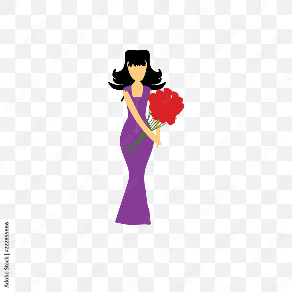 fashion female model icon isolated on transparent background. Simple ...