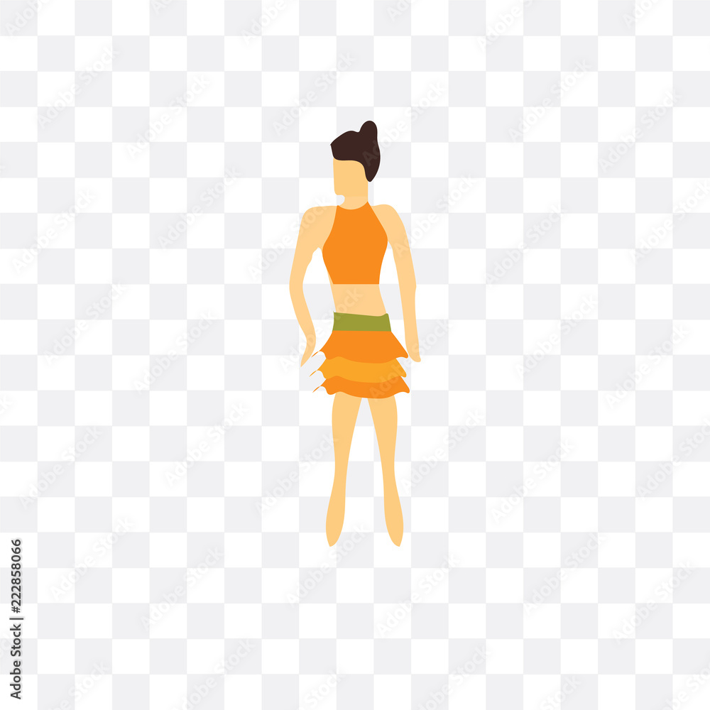 sexy girl standing icon isolated on transparent background. Simple and ...