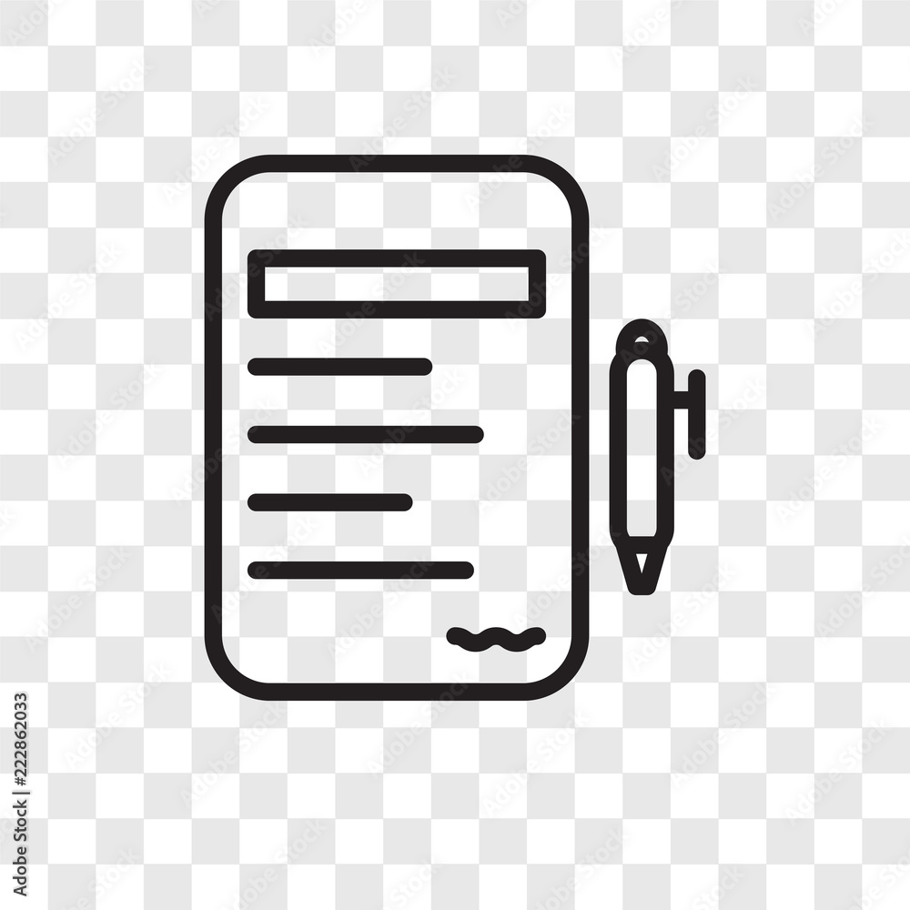 Contract vector icon isolated on transparent background, Contract logo ...