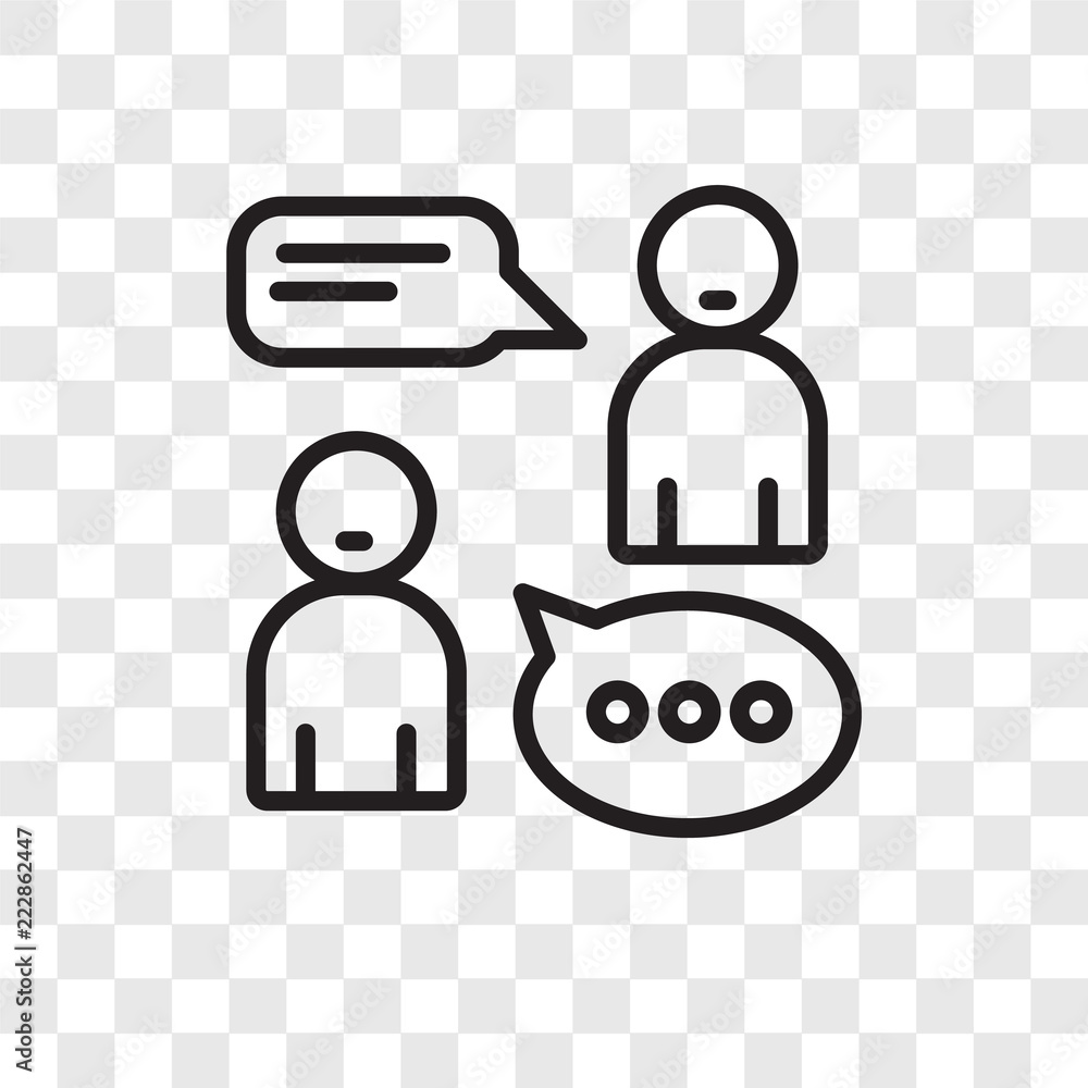 Conversation vector icon isolated on transparent background ...