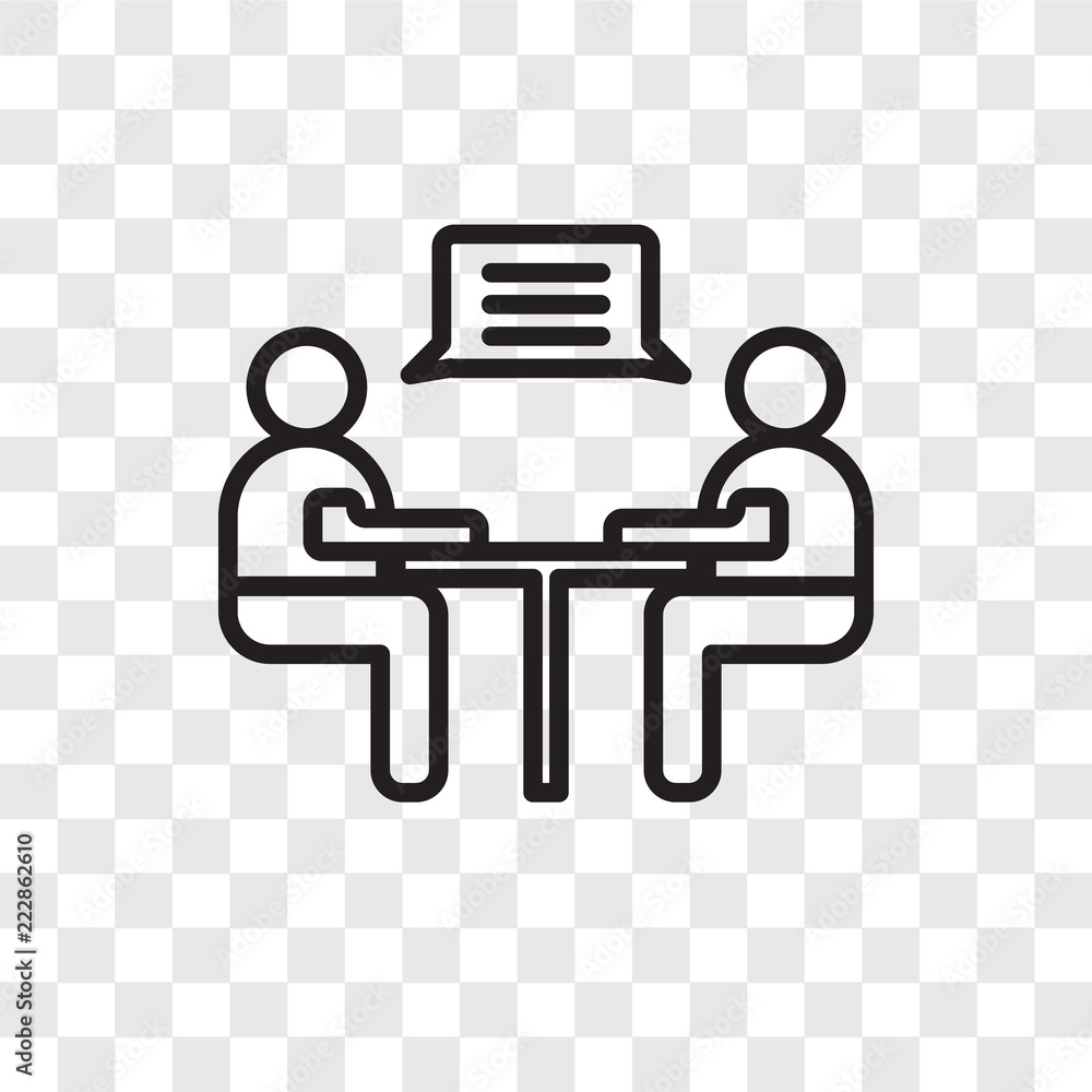 Interview vector icon isolated on transparent background, Interview logo design 素材庫向量圖 | Adobe Stock