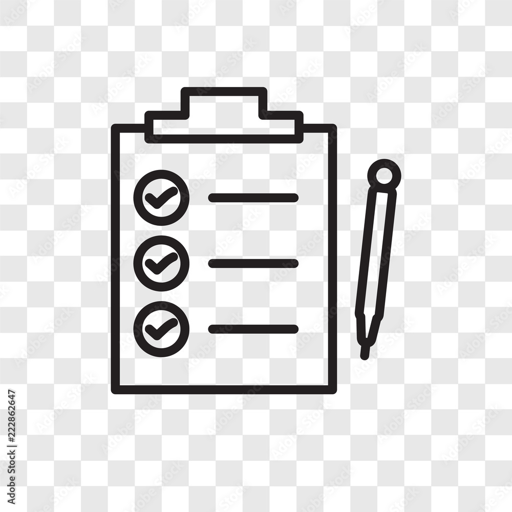 Vector de Stock Check list vector icon isolated on transparent ...