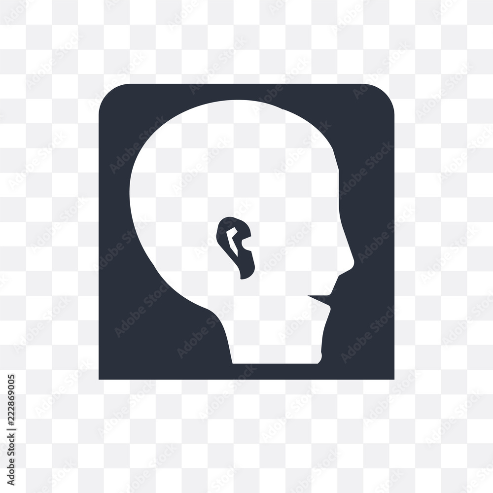 human ear shape icon isolated on transparent background. Simple and ...