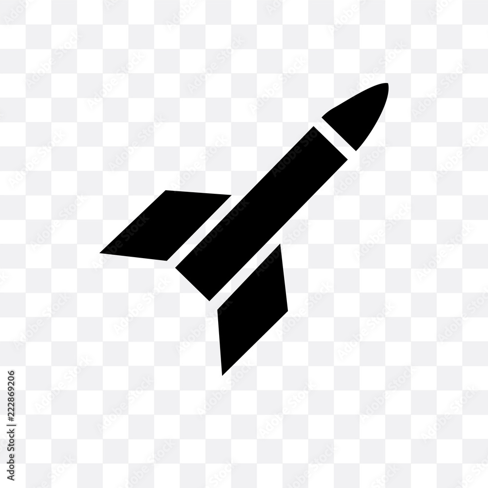 missile icon isolated on transparent background. Simple and editable ...