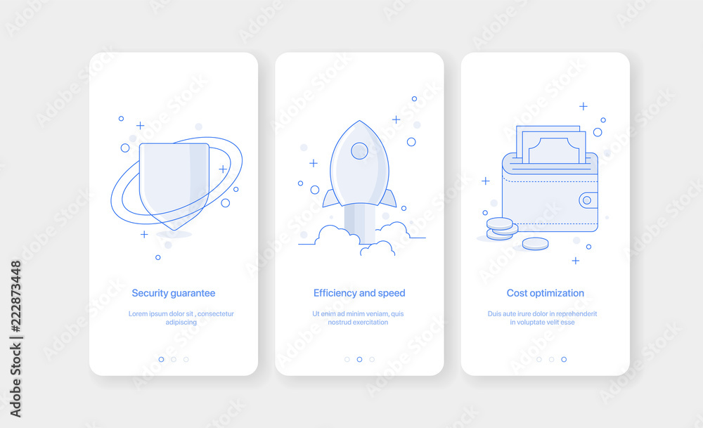 Mobile app intro screens. Application templates concept Vector ...