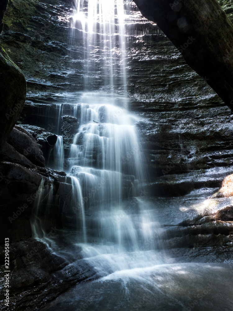 Beautiful photograph of a cascading waterfall in the Upper Dells in ...