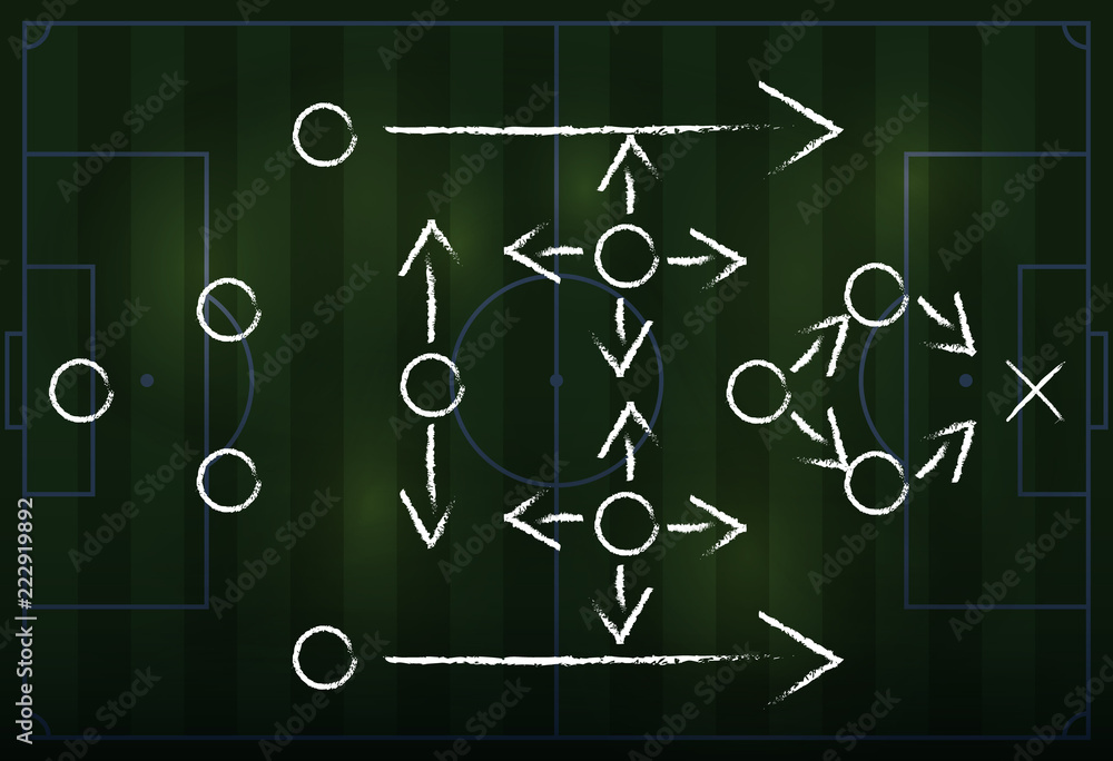 Stock-Vektorgrafik „Soccer formation tactics and strategy on a ...