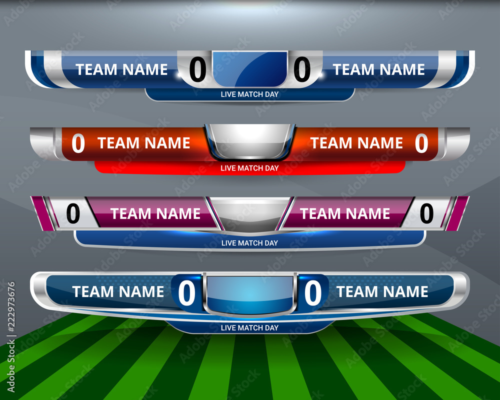 Scoreboard Broadcast Graphic and Lower Thirds Template for sport soccer ...