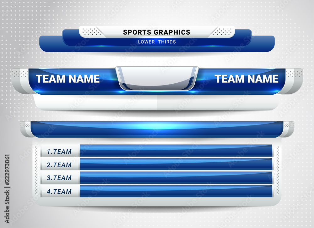 Scoreboard Broadcast Graphic and Lower Thirds Template for sport soccer ...