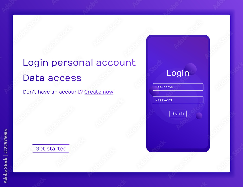 Concept website. Sign In Screen. Create account now. Clean Mobile UI ...