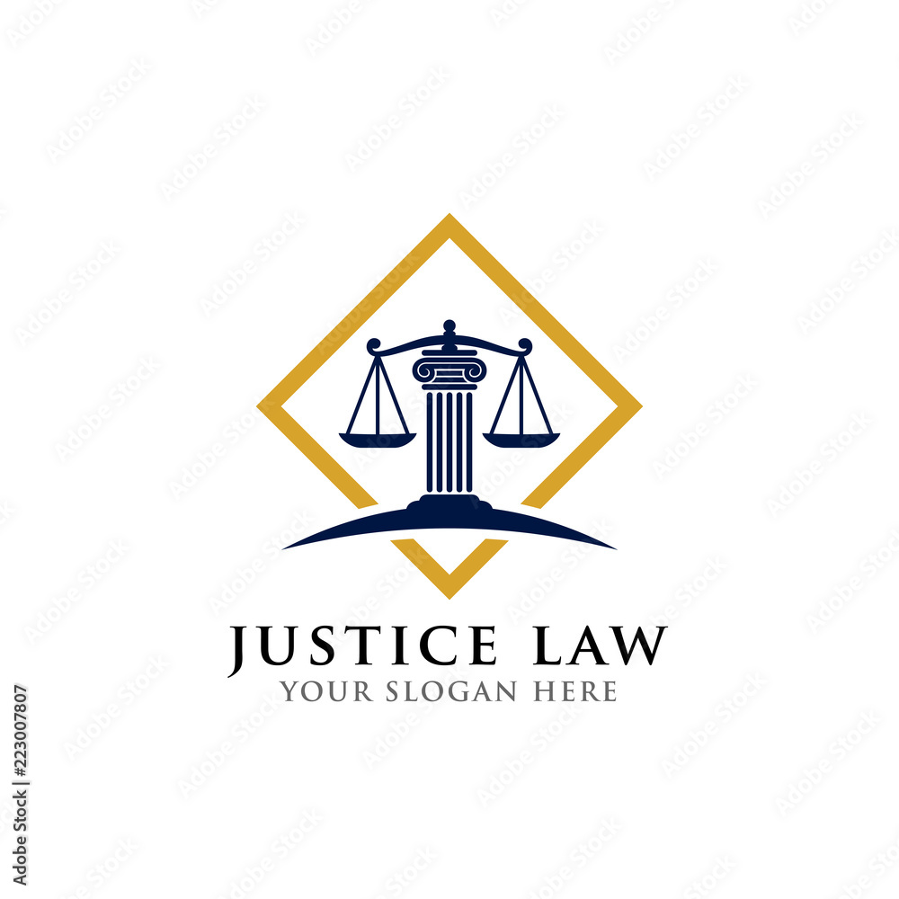 justice law logo design template. attorney logo vector design. scales ...