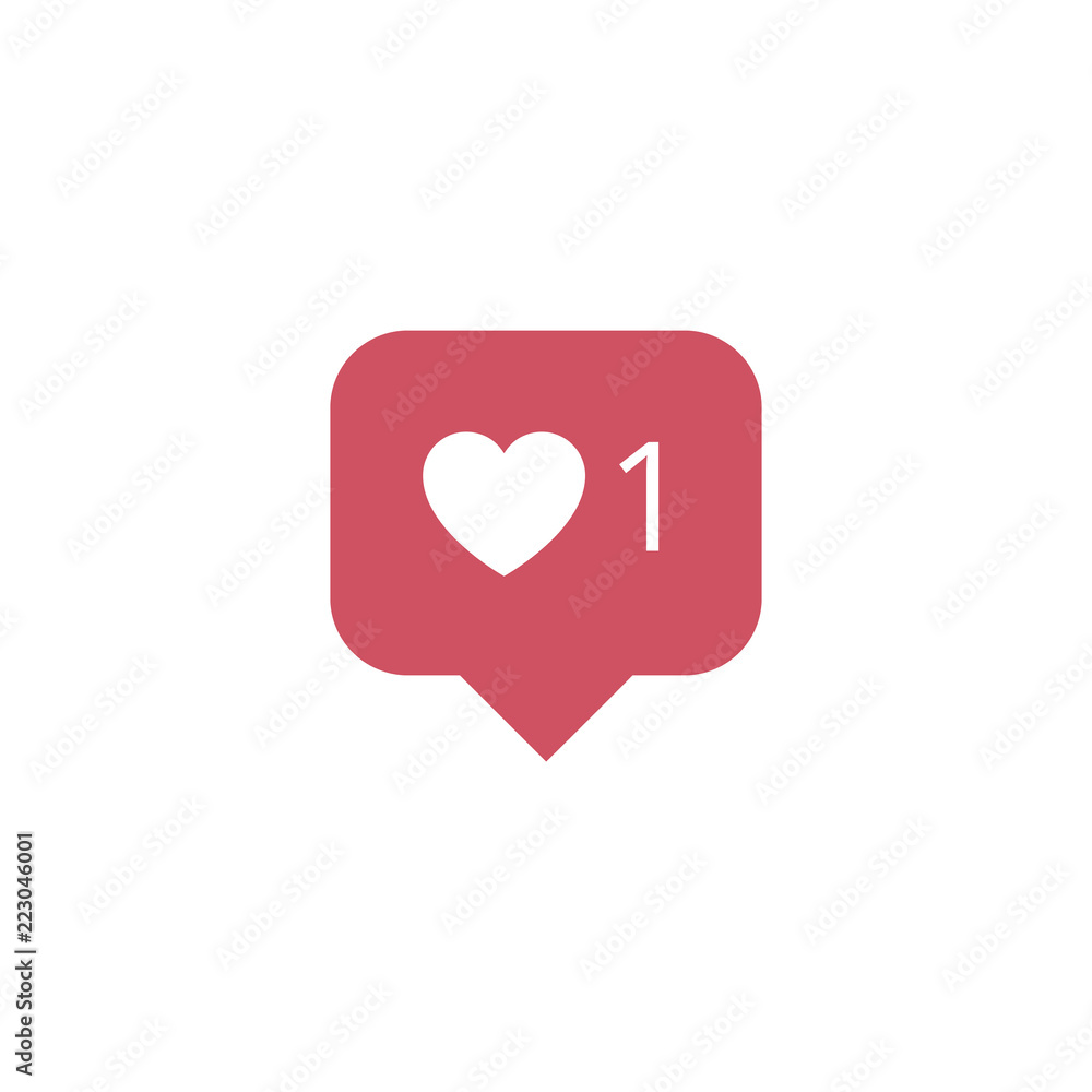 Instagram Notification vector Icon. Follower. New Icon like 1 insta symbol, button. Social media ...