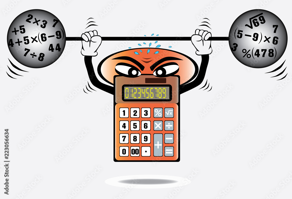 Animated Cartoon Calculator 4 on white background Stock Vector | Adobe ...