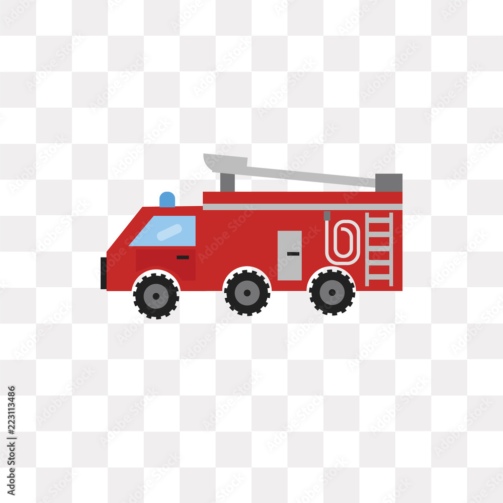 fire truck icon on transparent background. Modern icons vector ...