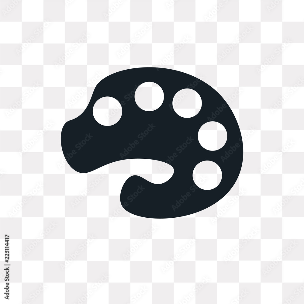 painter palette icon on transparent background. Modern icons vector ...