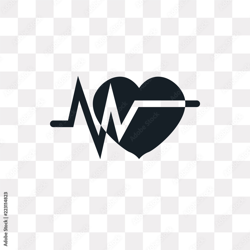 electrocardiogram icon on transparent background. Modern icons vector ...