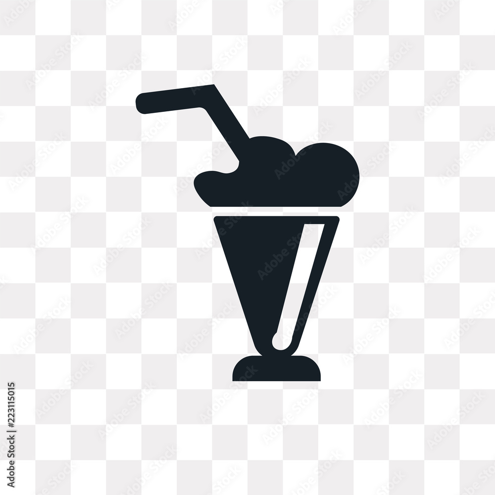 milk shake icon on transparent background. Modern icons vector ...