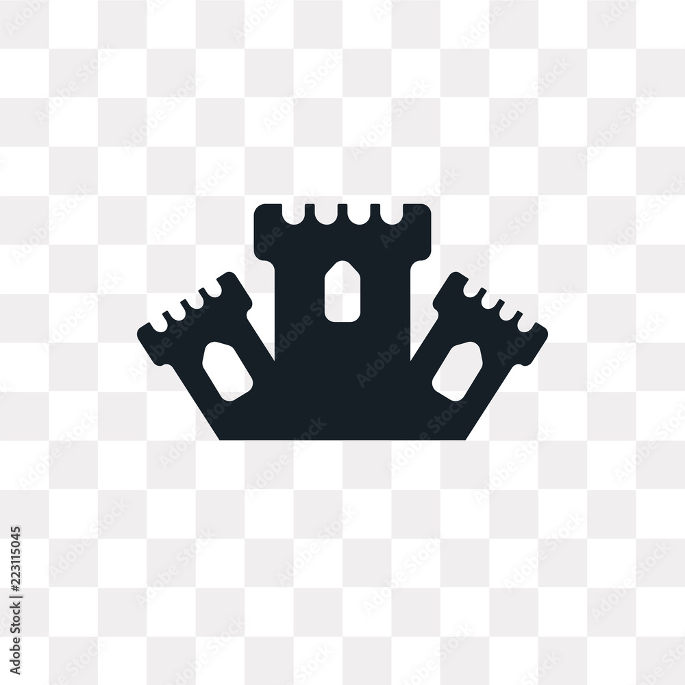 castle icon on transparent background. Modern icons vector illustration ...
