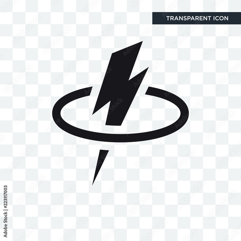 Electric current vector icon isolated on transparent background ...