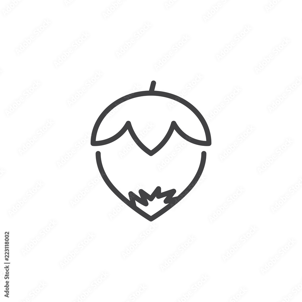 Hazelnut outline icon. linear style sign for mobile concept and web ...