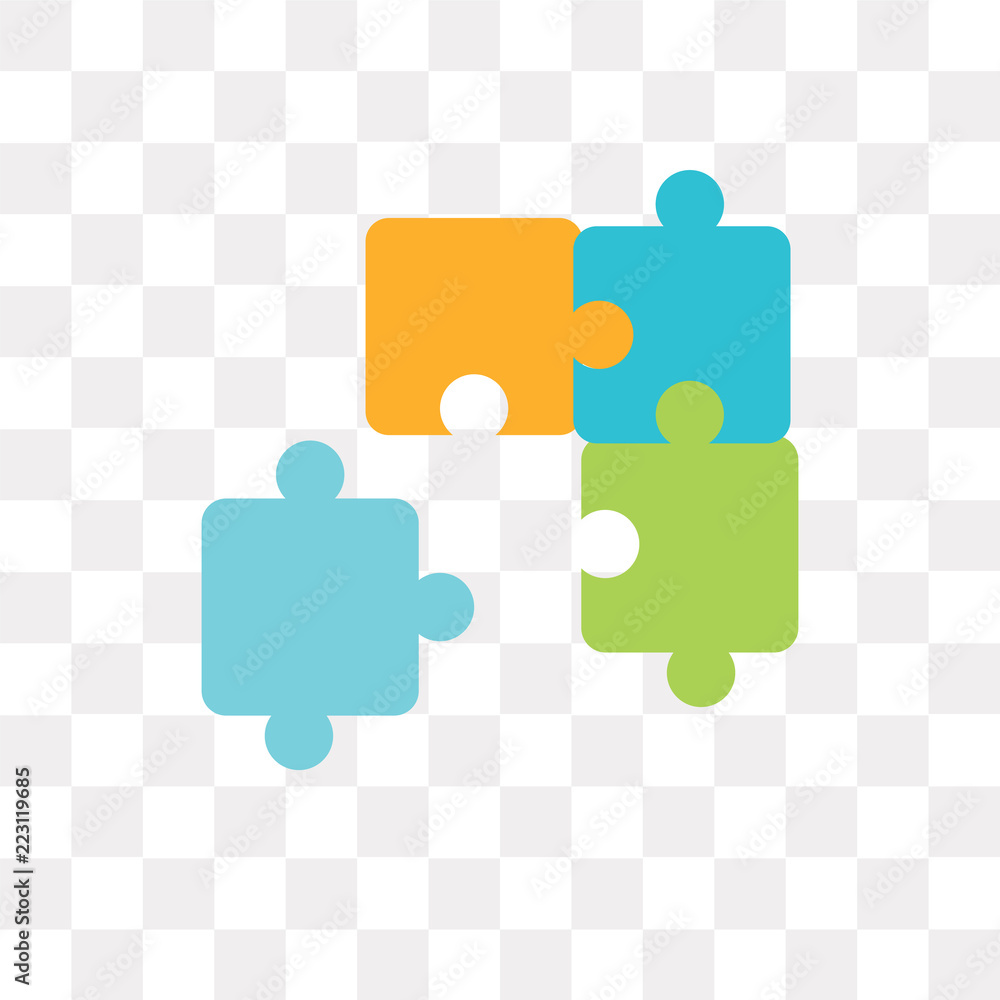 jigsaw icon on transparent background. Modern icons vector illustration ...