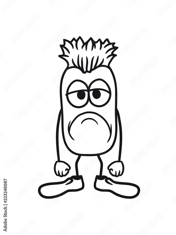 kleines monster schlapp gelangweilt lageweile gesicht lustig comic ...