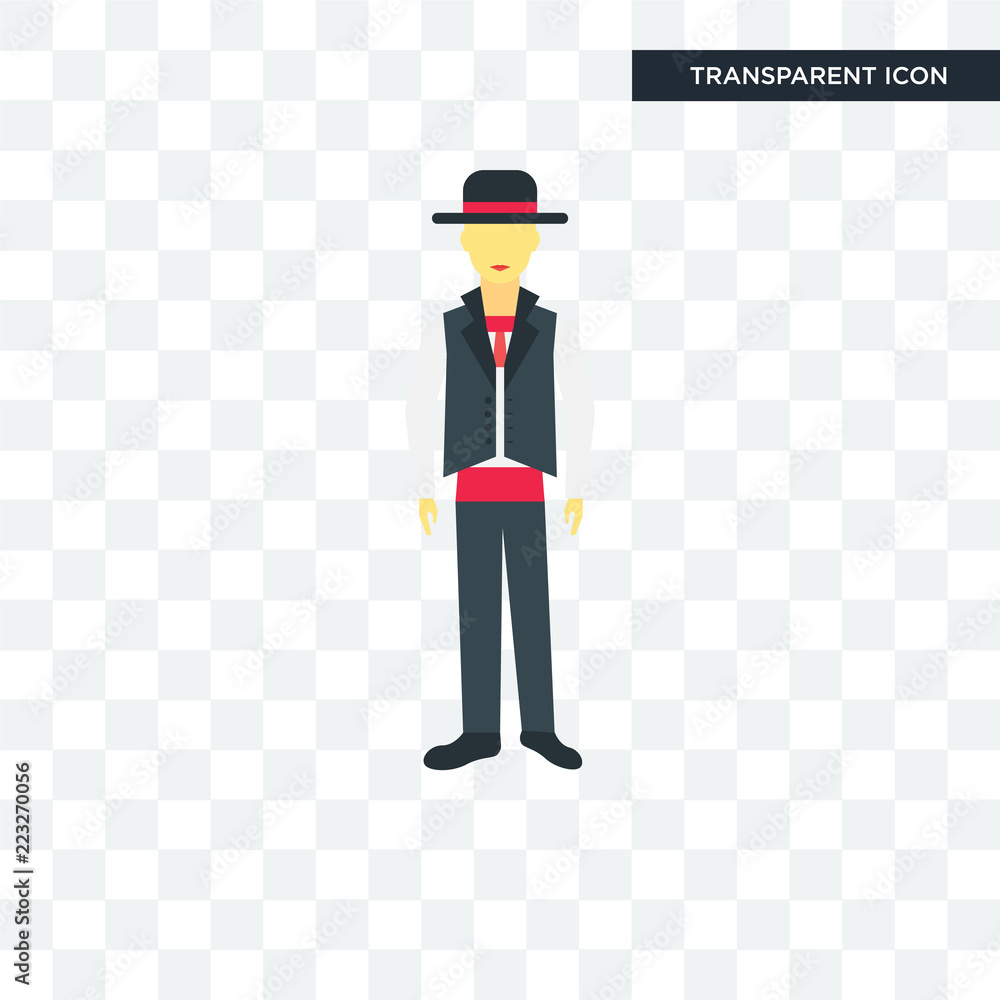 Spanish man vector icon isolated on transparent background, Spanish man ...