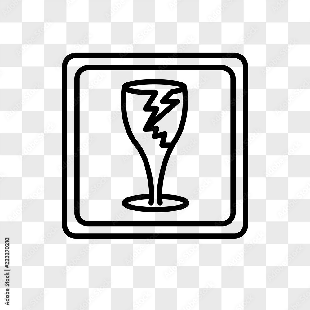 Fragile vector icon isolated on transparent background, Fragile logo ...