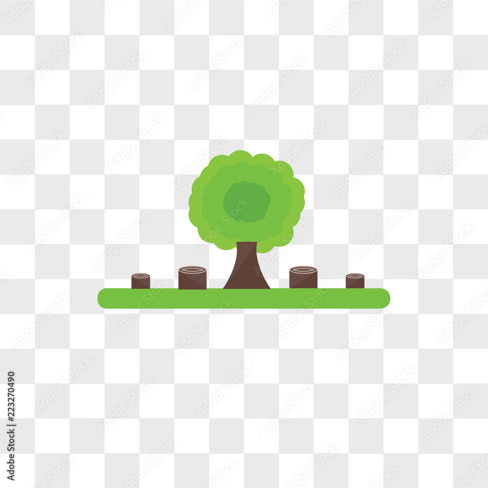 Deforestation vector icon isolated on transparent background ...