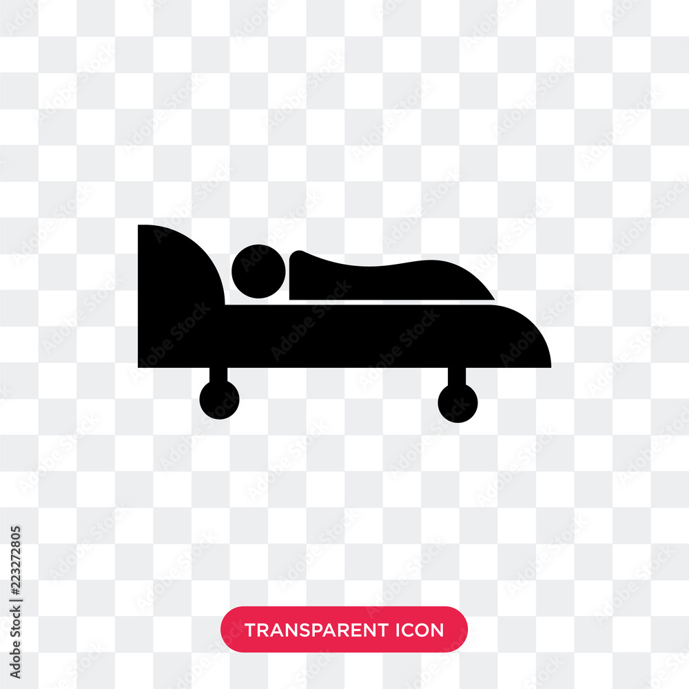 hospital bed vector icon isolated on transparent background, hospital ...