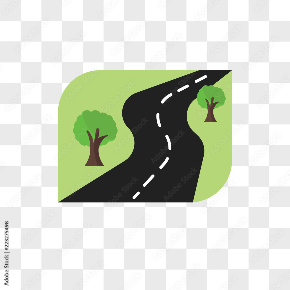 Road vector icon isolated on transparent background, Road logo design ...