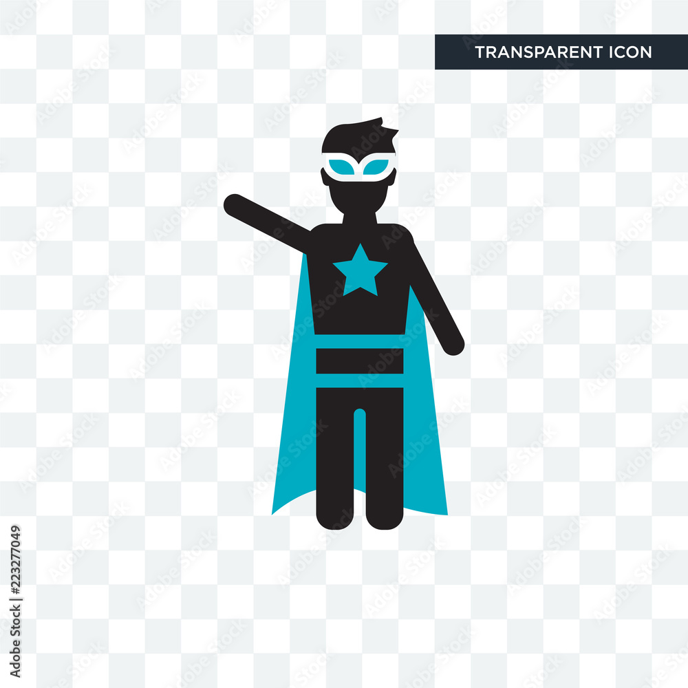 Super hero vector icon isolated on transparent background, Super hero ...