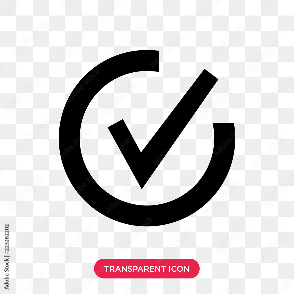 Check mark vector icon isolated on transparent background, Check mark ...