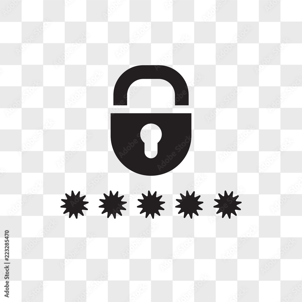 Password vector icon isolated on transparent background, Password logo ...