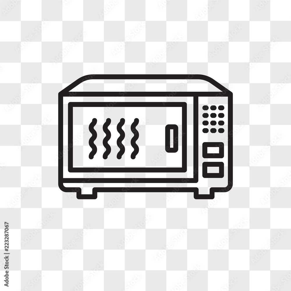 Microwave oven vector icon isolated on transparent background ...