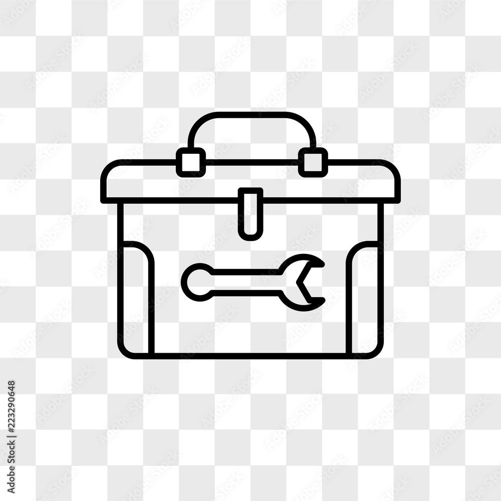 Toolbox vector icon isolated on transparent background, Toolbox logo ...