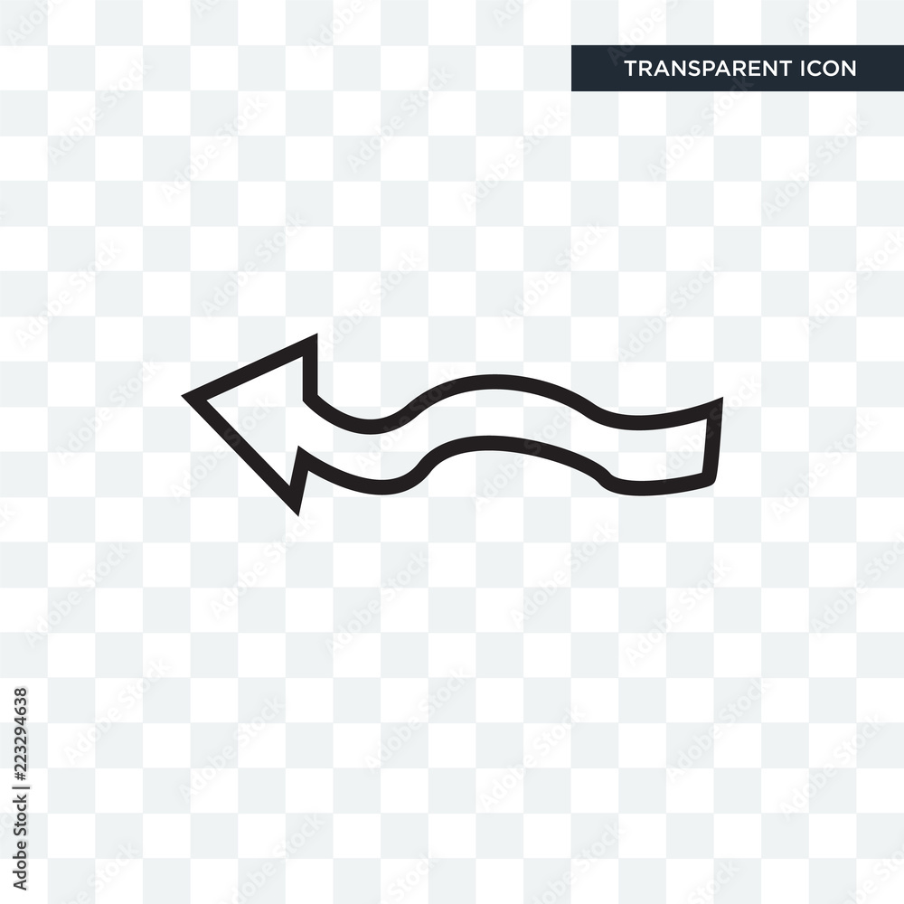 Squiggly arrow vector icon isolated on transparent background, Squiggly ...