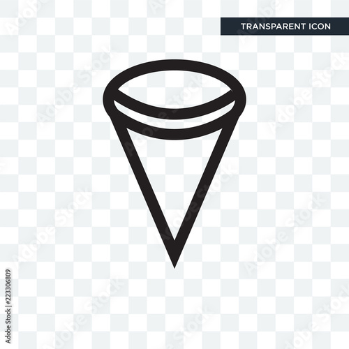 Inverted cone shape vector icon isolated on transparent background ...
